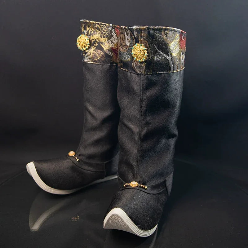 Men's Hanfu Boots - Traditional Wedding Shoes | Flat, Comfortable ...