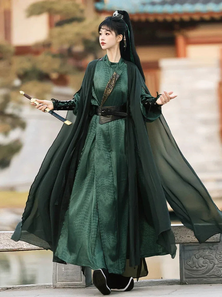 [World] Tang-made round neck robe, cape, fairy air and national style ...