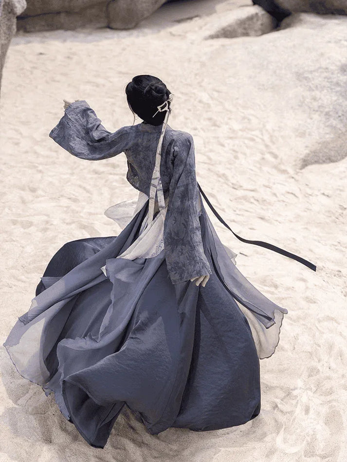 Modern Grey Hanfu Dress – Yandan_Hanfu